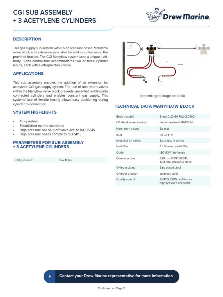 CGI Sub Assembly + 3 Acetylene Cylinders - PDS | PDF | Valve | Pipe ...