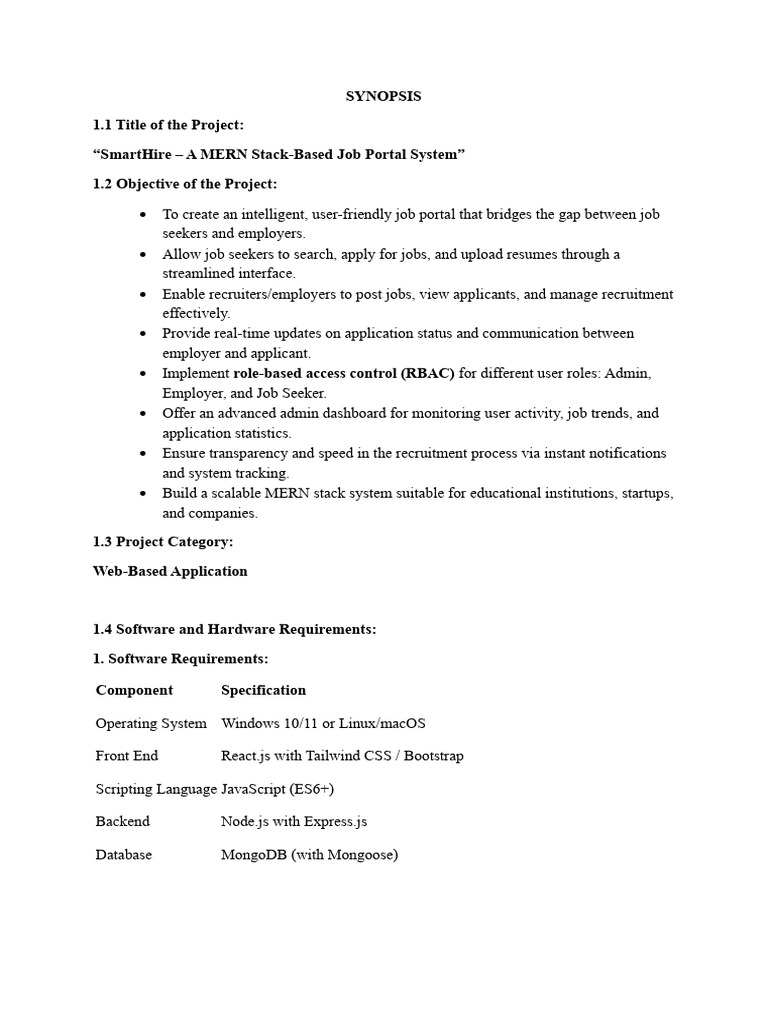 SmartHire - A MERN Stack-Based Job Portal System | PDF | Résumé | Recruitment