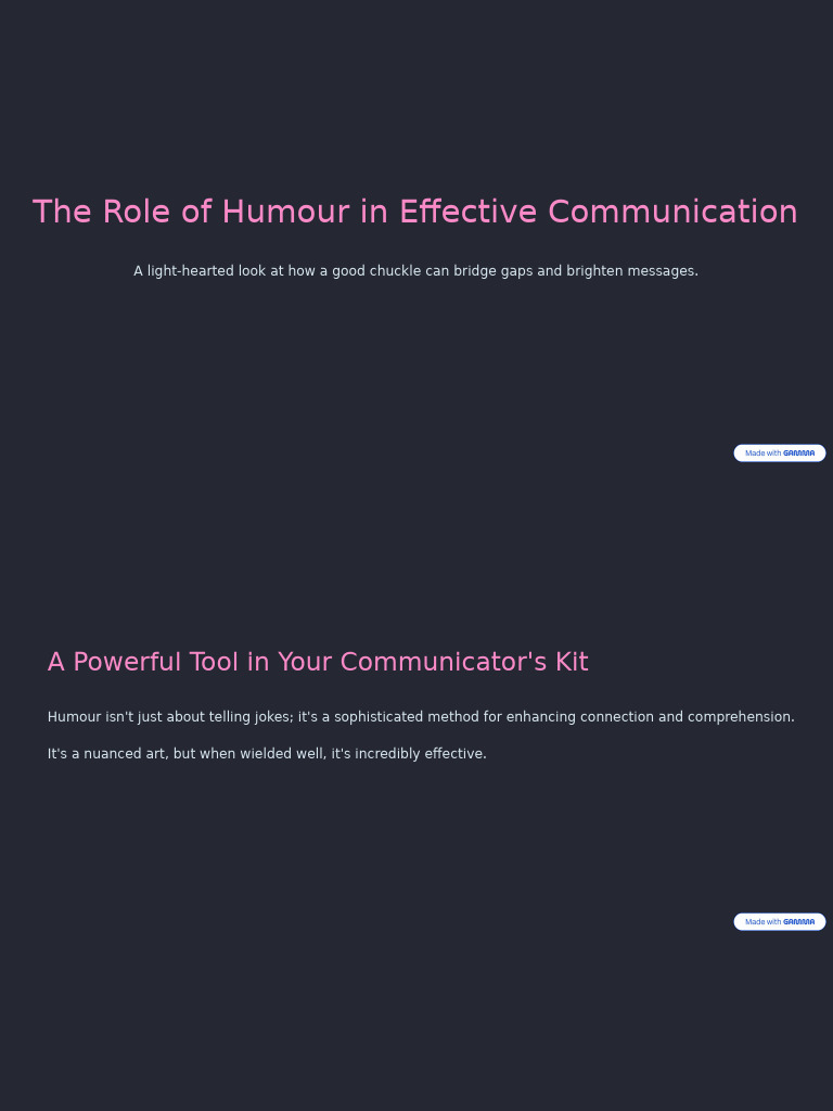 The Role of Humour in Effective Communication | PDF | Humour | Jokes