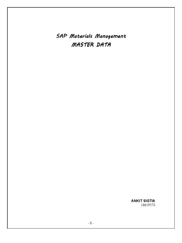 SAP MM Master Data | PDF | Exports | Stocks