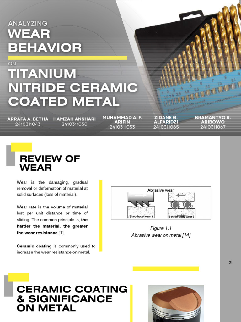 Analysing Wear Behavior On Titanium Nitride Coated Metal | PDF | Wear ...