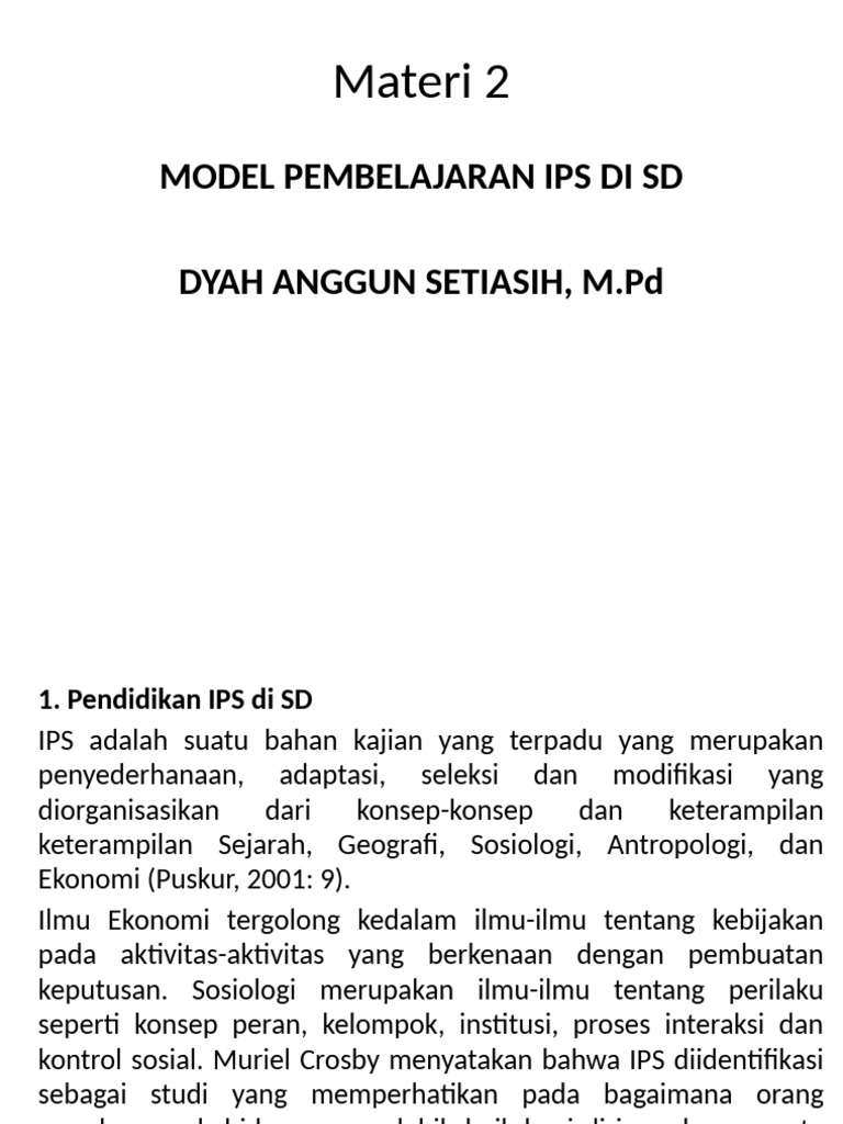 Dyah Anggun Setiasih 2. Materi Model Pembelajaran | PDF