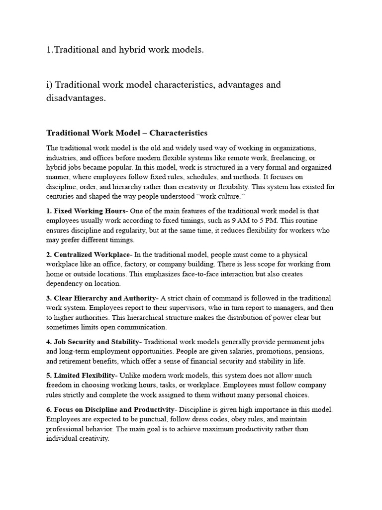 Hybrid Work Model UNIT 1 - 251012 - 112324 | PDF | Employment ...