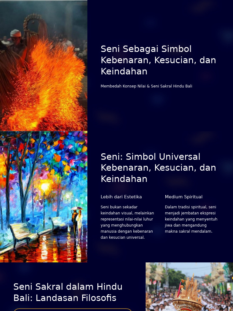 Seni Sakral Bali: Simbol Kebenaran dan Kesucian | PDF