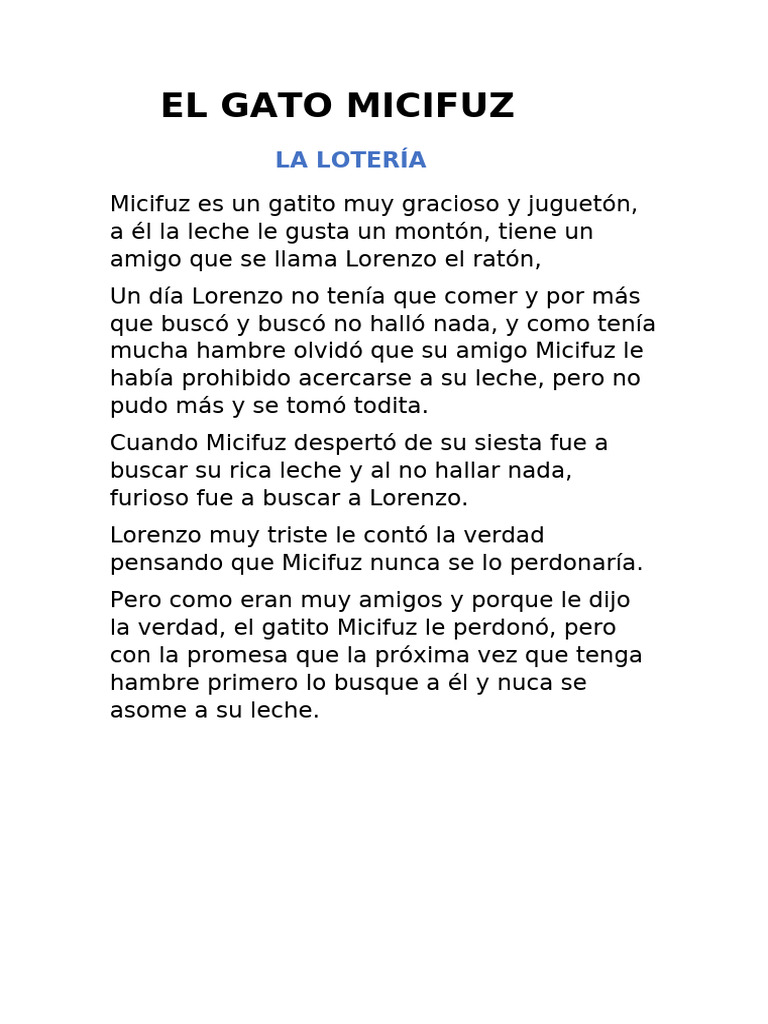 2da Semana El Gatito Michifu | PDF