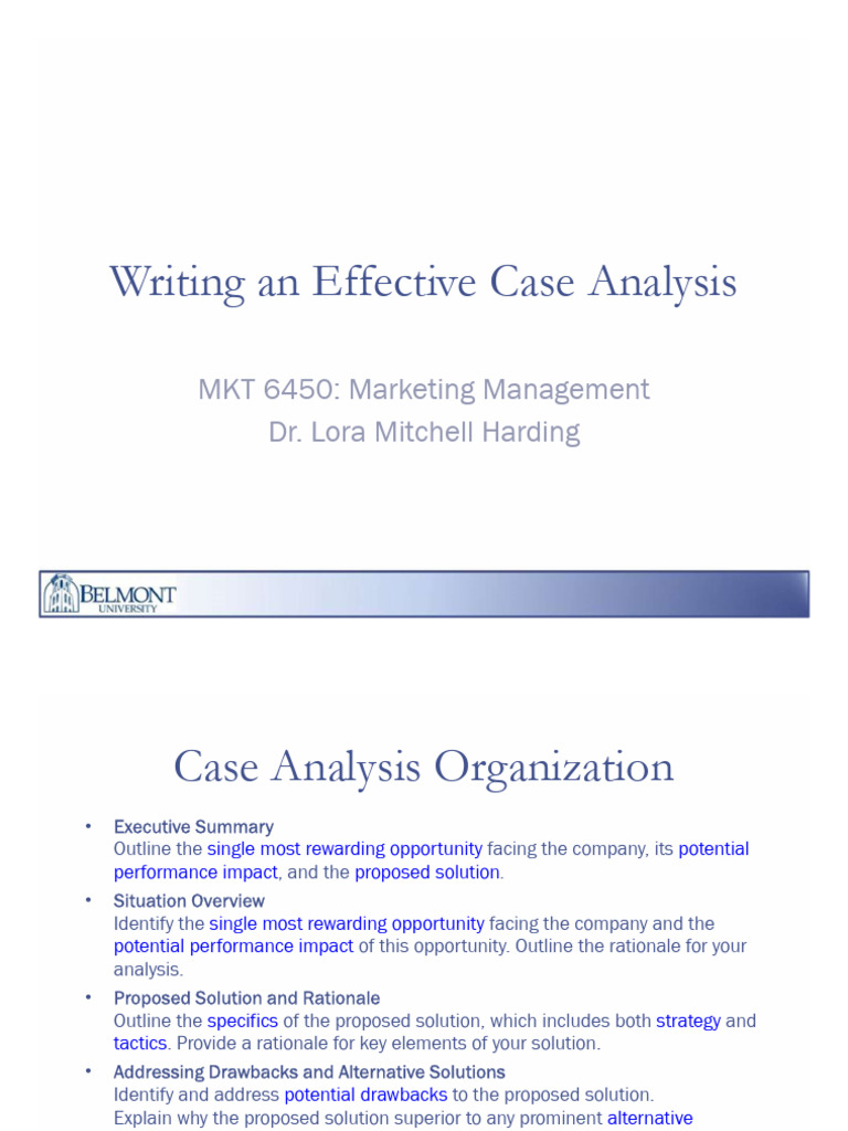 Effective Case Analysis Guidelines | PDF | Marketing