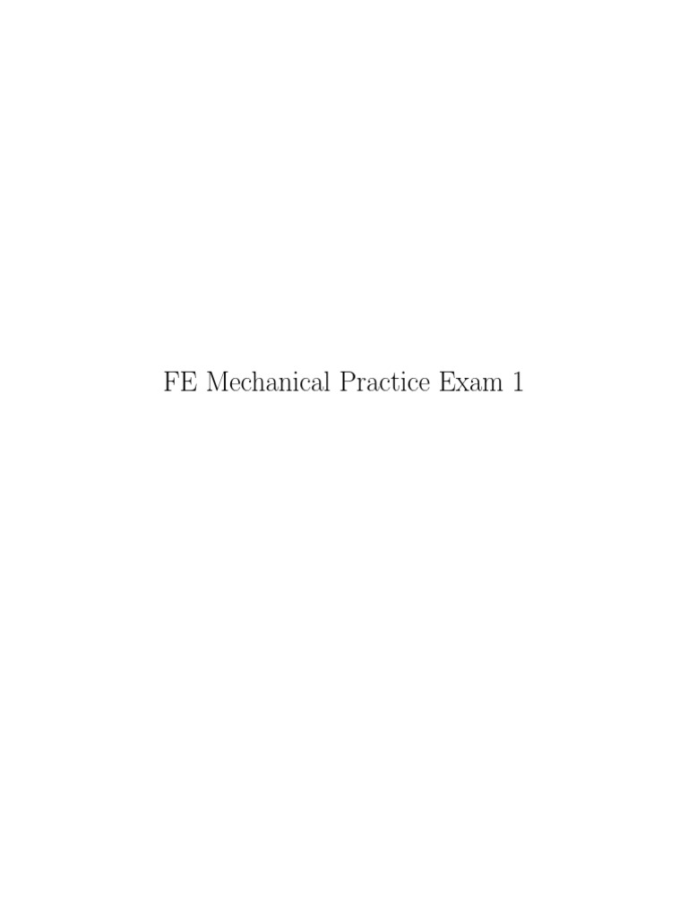 FE Mechanical Practice Exam 1 | PDF | Statistical Theory