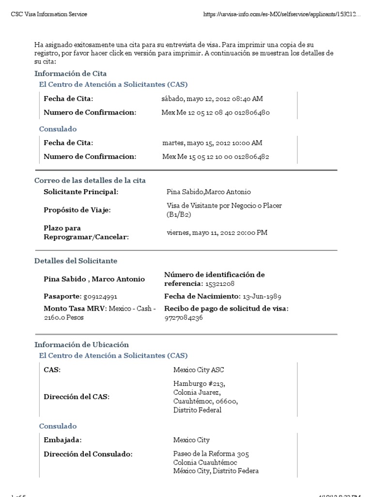 CSC Visa Information Service | PDF | Certificado de nacimiento | México