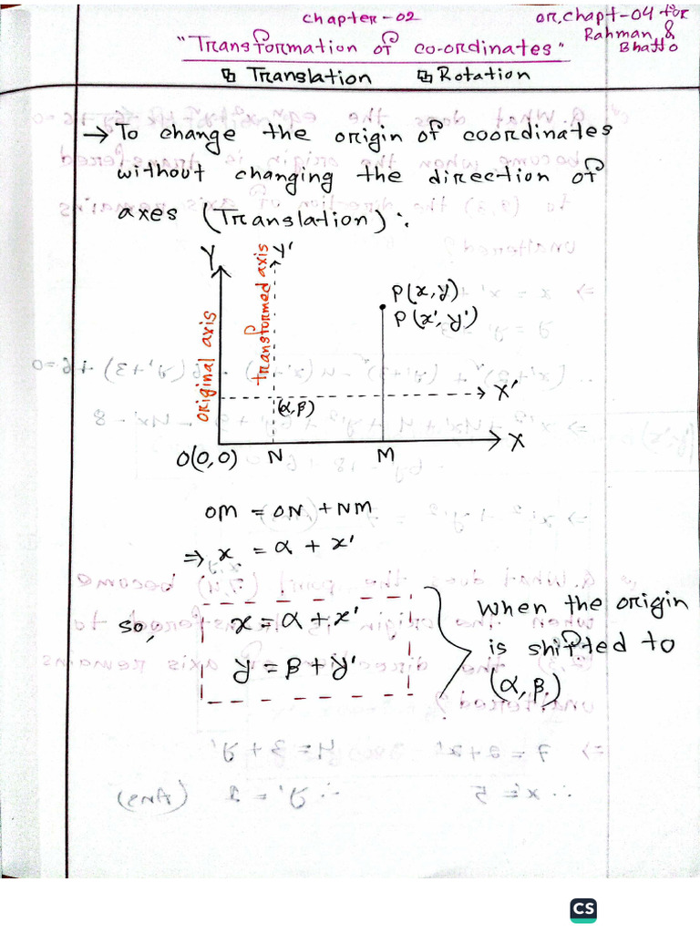 Mawa-Chapter-4 (Change of Axis) | PDF