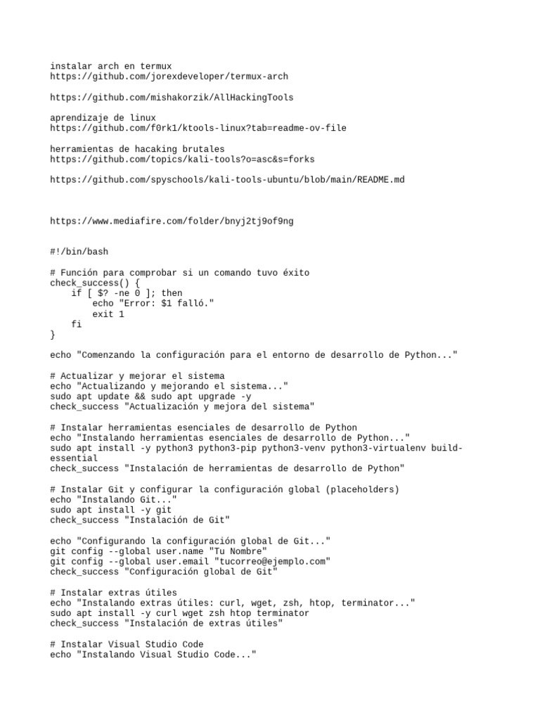 Instalar Arch en Termux y Python Dev Setup | PDF | Software | Unix