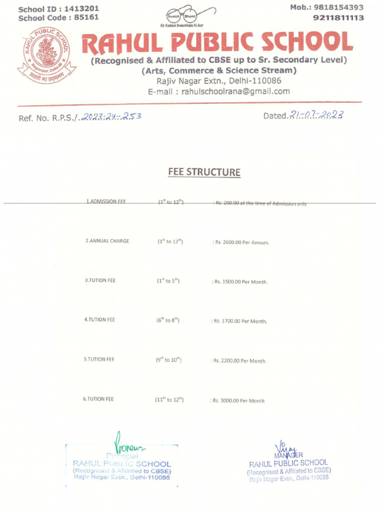 Fee Certificate | PDF