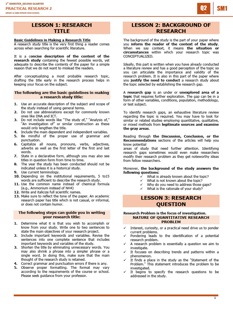 Research Title Guidelines for Students | PDF | Dependent And ...