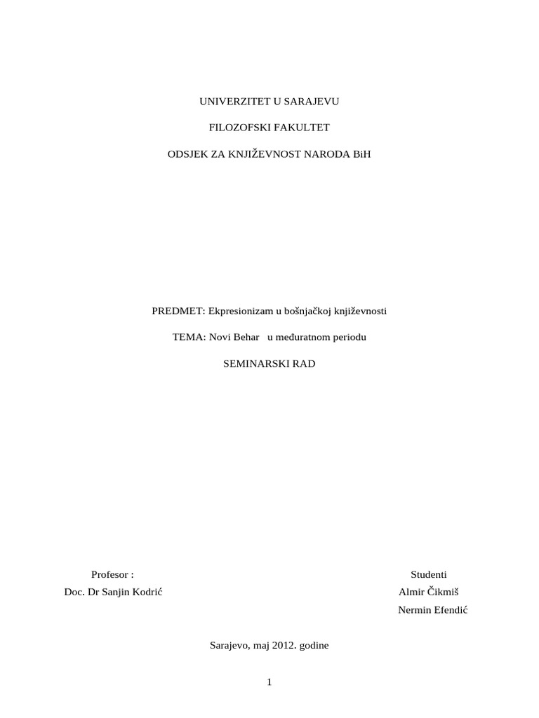 Novi Behar | PDF