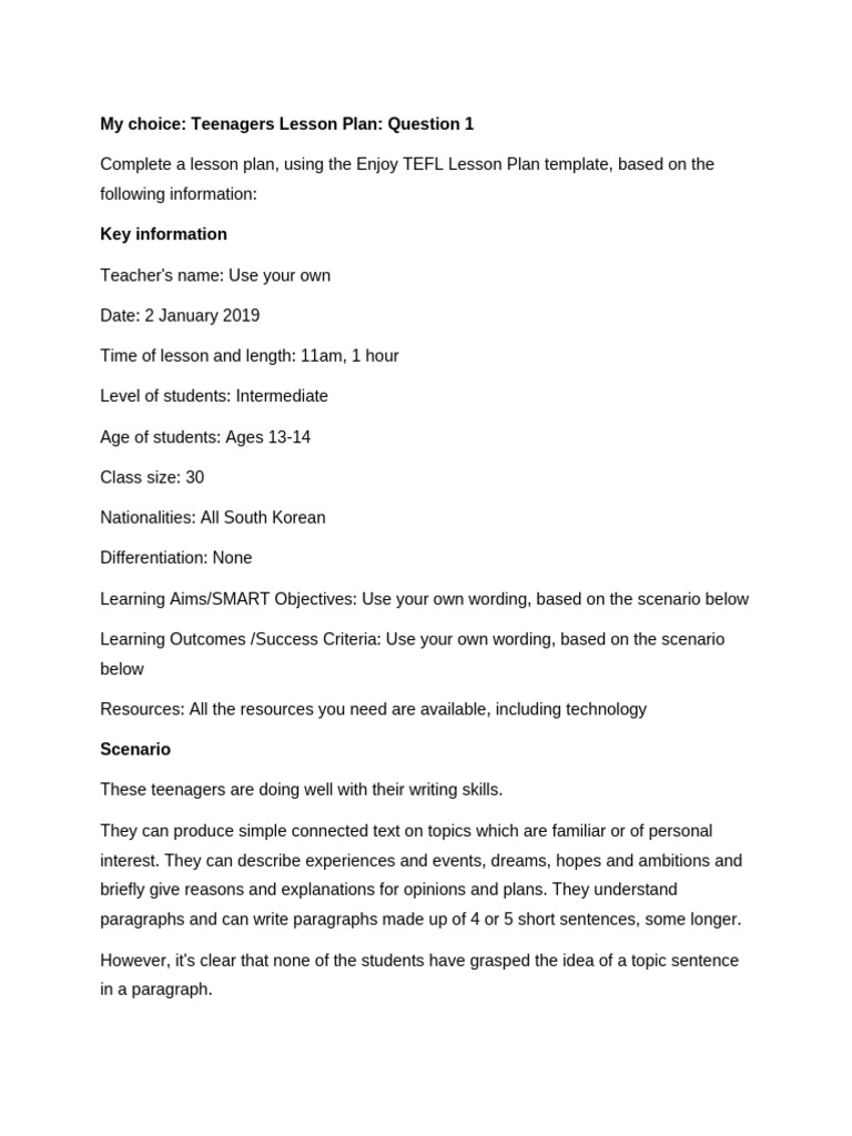 My Choice Lesson Plan | PDF