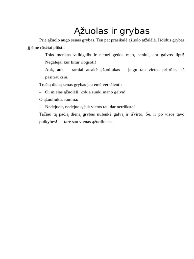 Ąžuolas Ir Grybas | PDF