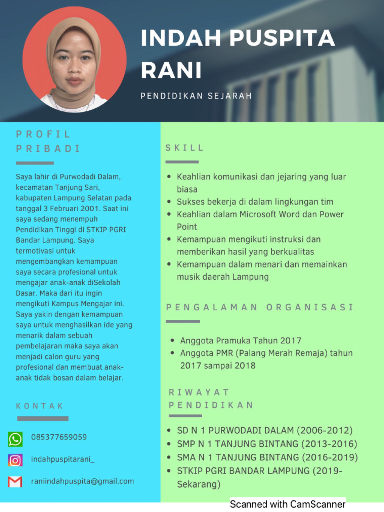 CV Kampus Mengajar Indah Puspita Rani | PDF