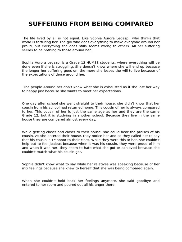 Suffering From Being Compared | PDF