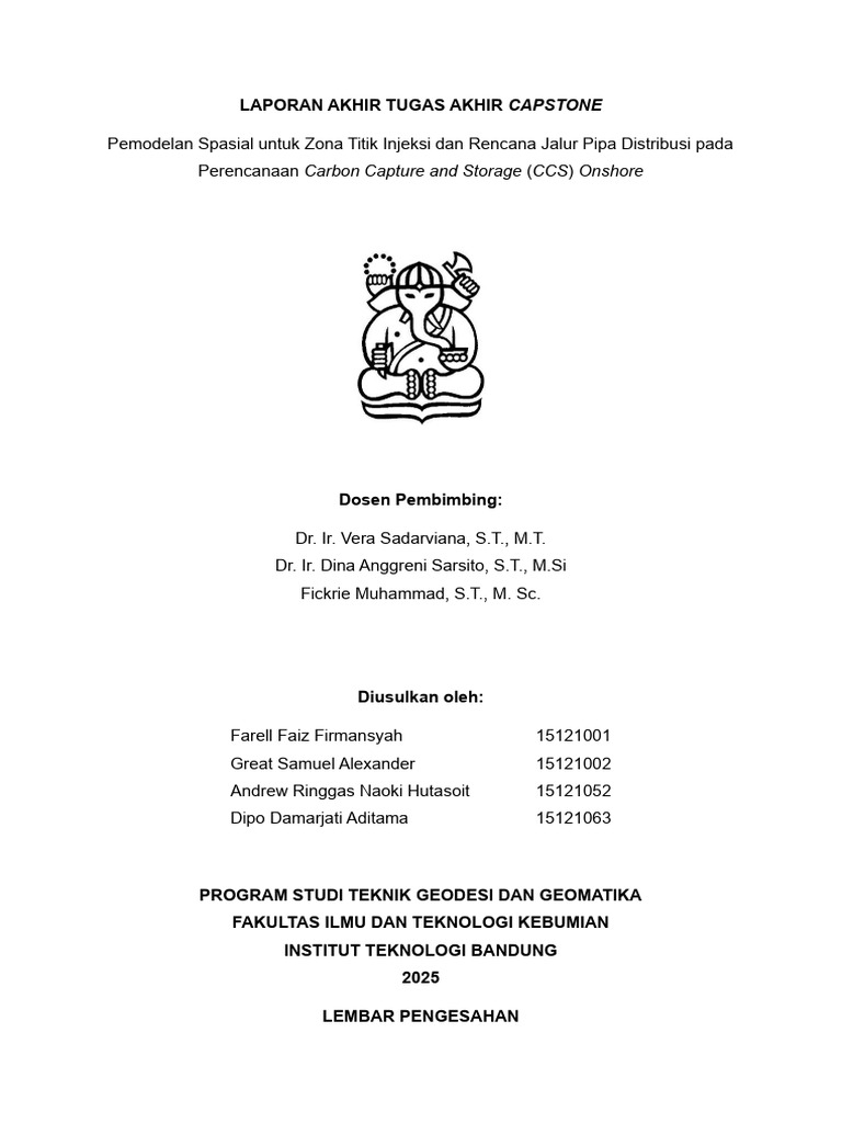 Laporan Akhir Capstone CCS Onshore | PDF