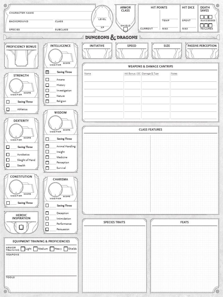 D&D Character Sheet for Warlock | PDF | Gary Gygax Games | D20 System