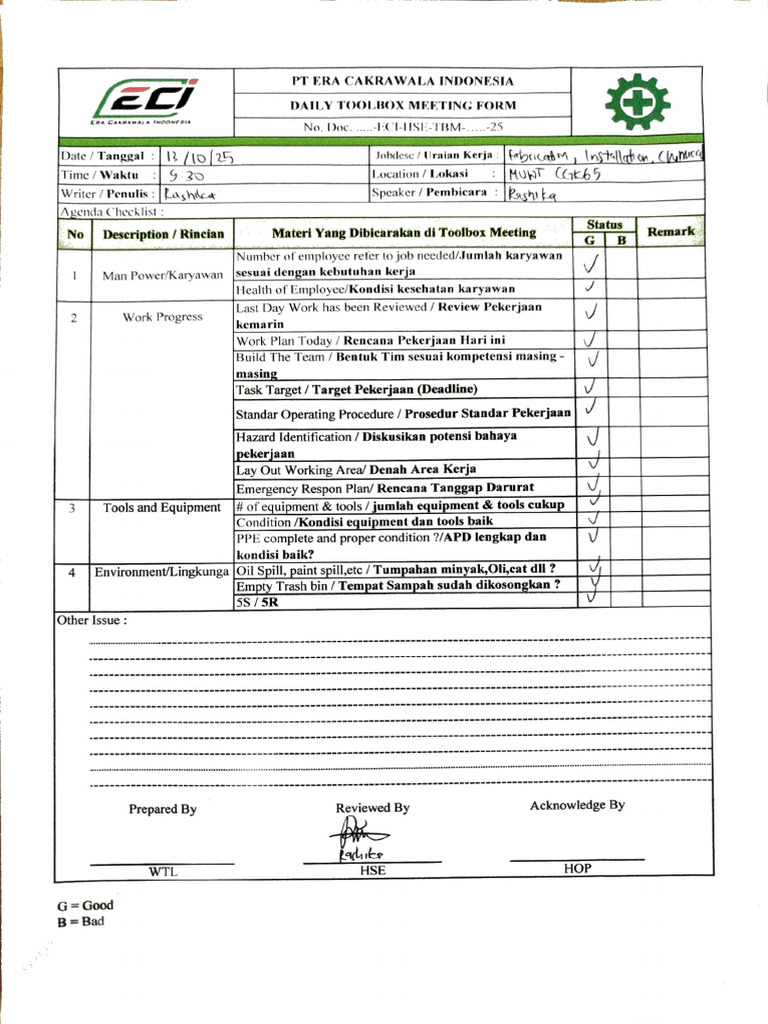 Tbm Form 131025 Pdf