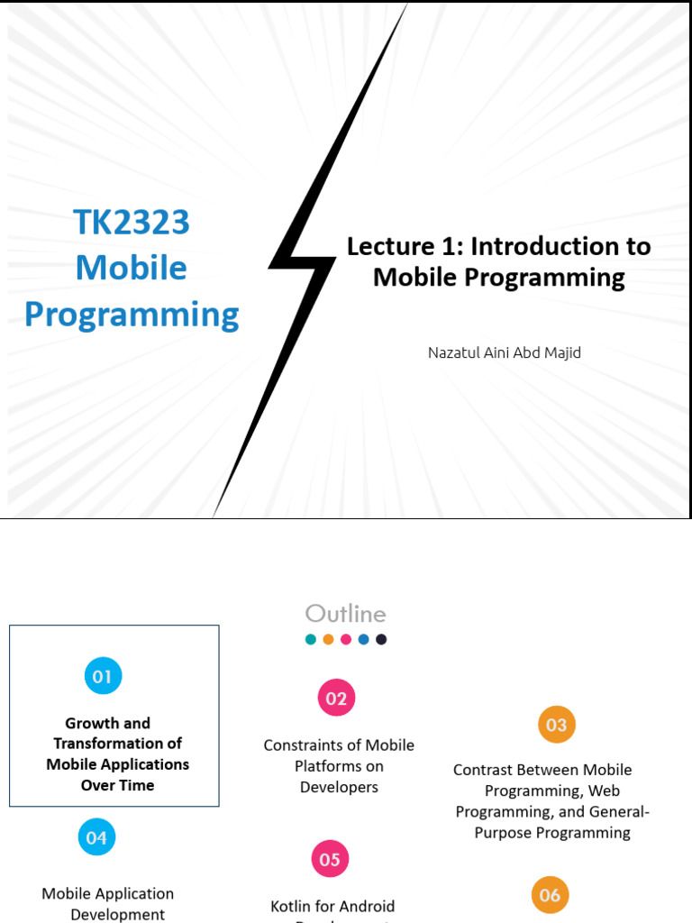 Lecture 1 Introduction To Mobile Programming - 1 | PDF | Smartphone ...