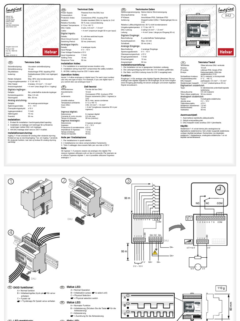 Helvar 942 - Installation Guide | PDF