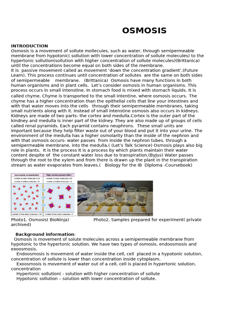 Understanding Osmosis in Potatoes | PDF | Osmosis | Standard Deviation