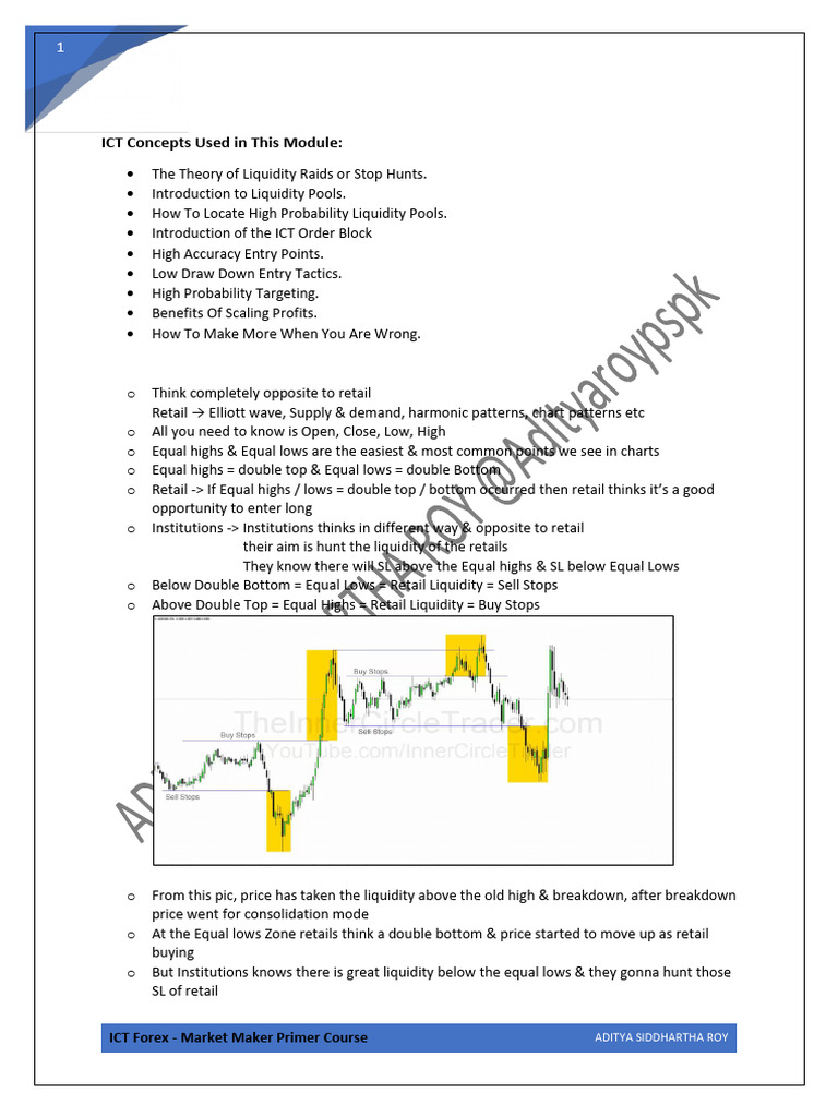 ICT Trading Cheat Sheet Overview | PDF | Market Trend | Foreign ...