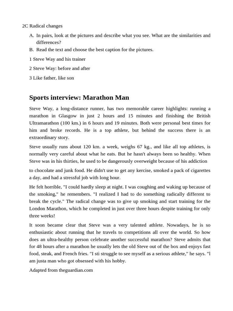 Sports Interview: Marathon Man | PDF