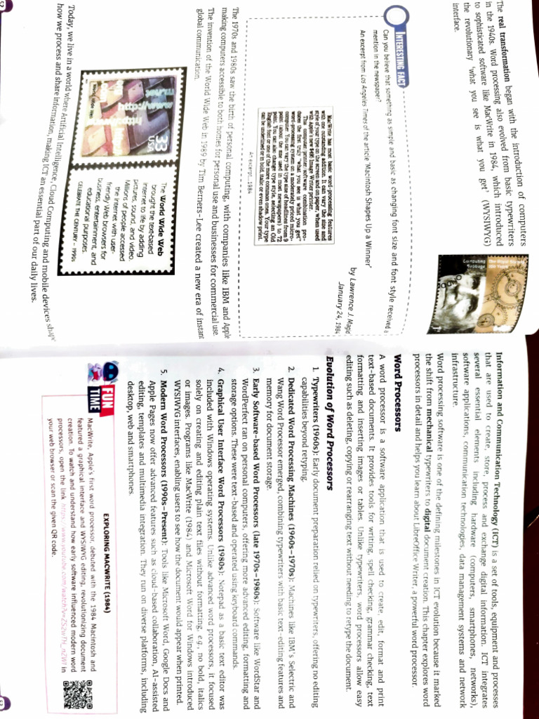 Evolution of Word Processors Explained | PDF | Word Processor ...