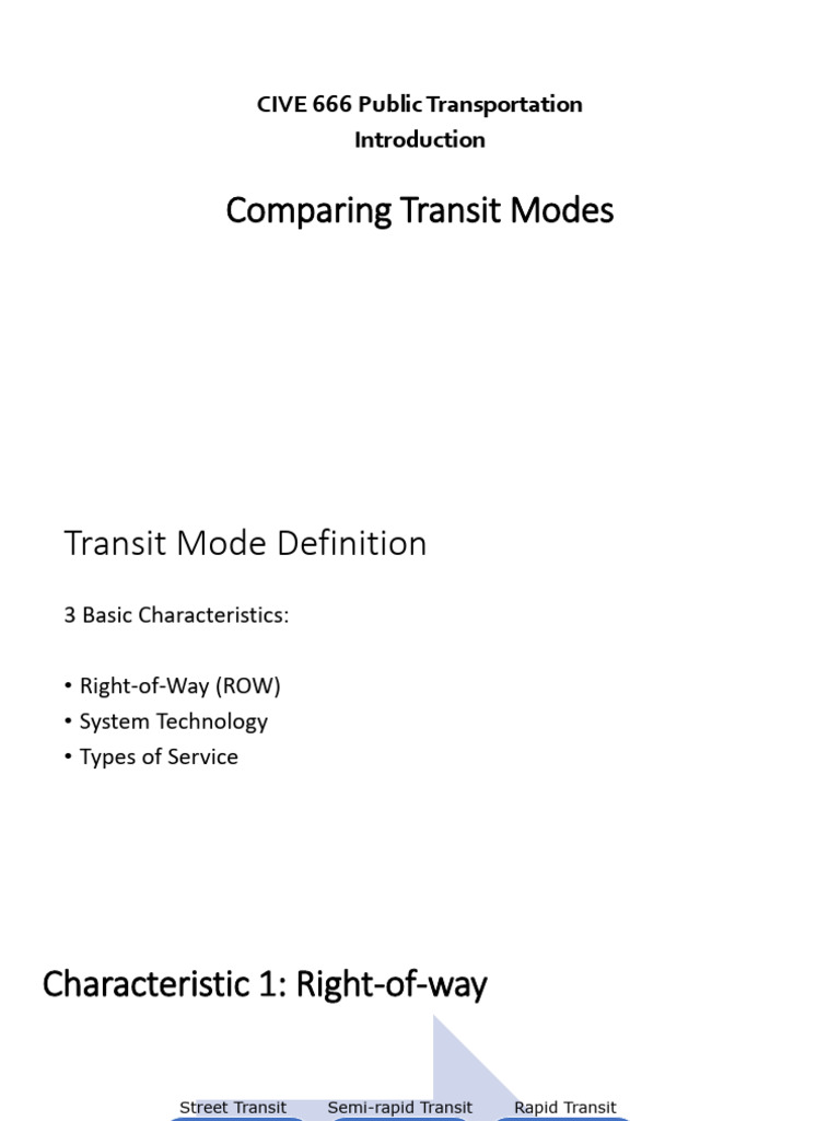 Transit Mode Comparison and Characteristics | PDF | Light Rail | Public ...