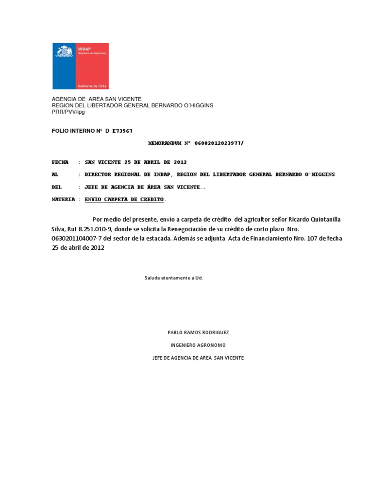 Memorandum de Horas Extras Realizar 2012