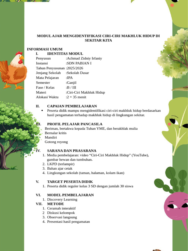 Modul Ajar Fani | PDF
