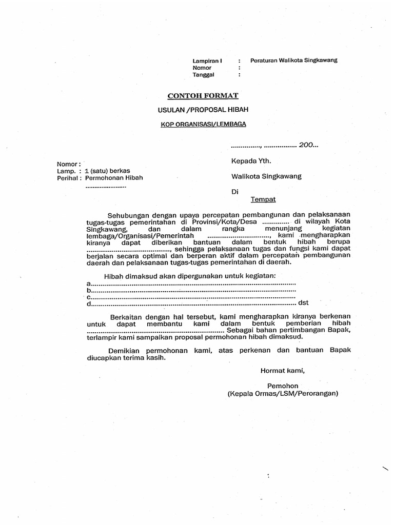 Format Proposal Permohonan Hibah | PDF