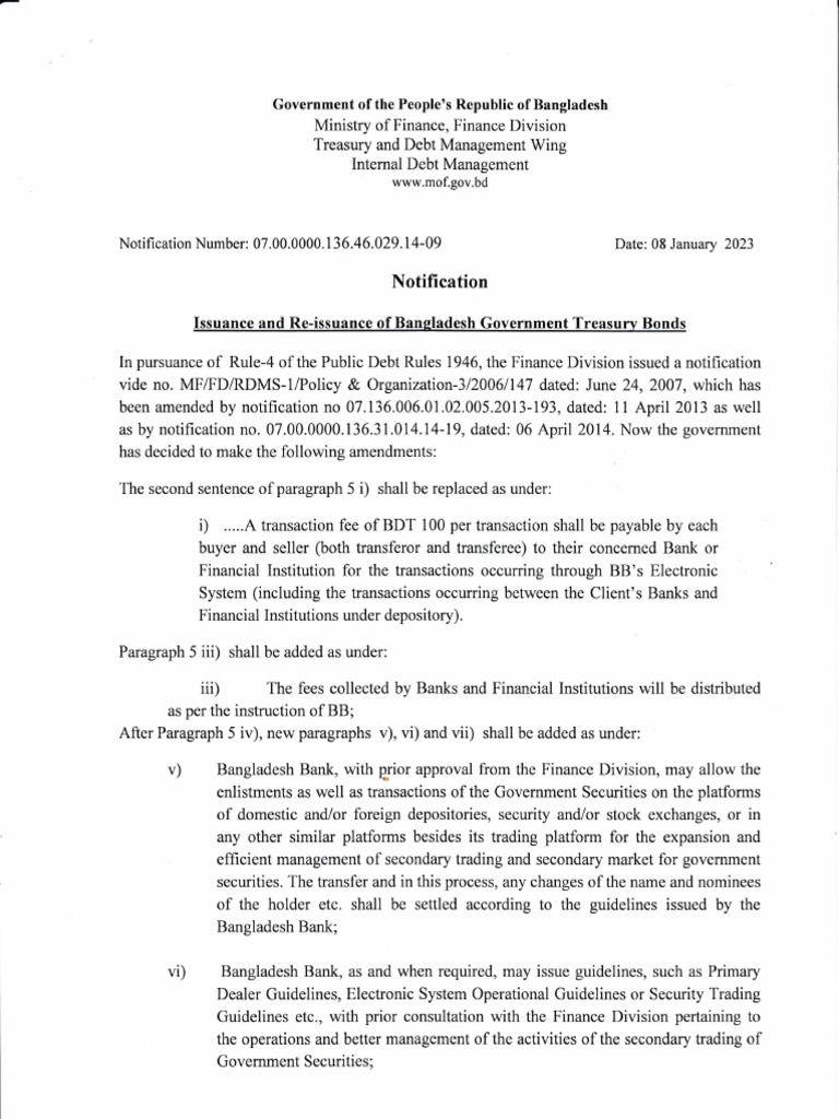 Notification On BGTB Rules | PDF | Securities (Finance) | Investments ...
