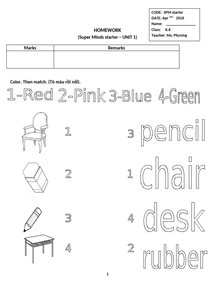 Homework Starter My Classroom - 2 | PDF