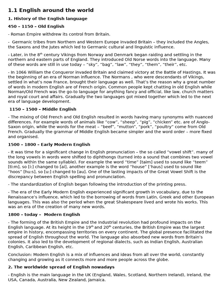 Evolution of the English Language | PDF | English Language | Vikings