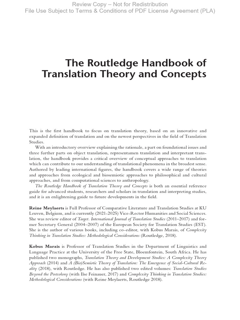 Translation Theory Handbook 2023 | PDF | Translations | Science