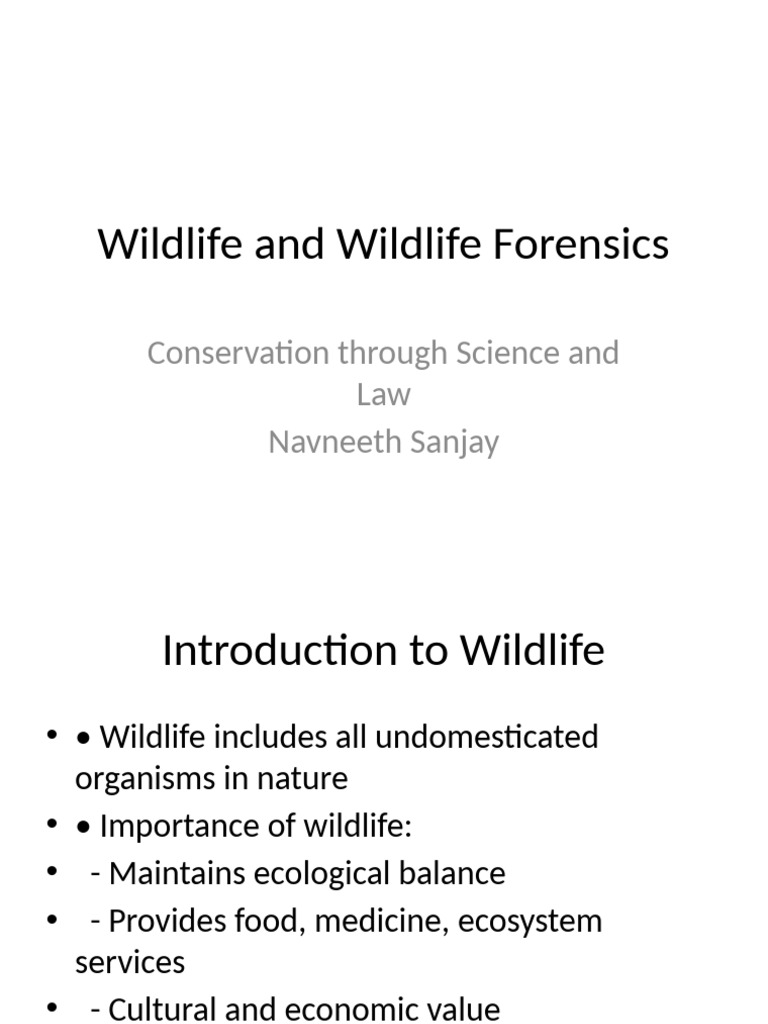 Wildlife Conservation and Forensics Guide | PDF