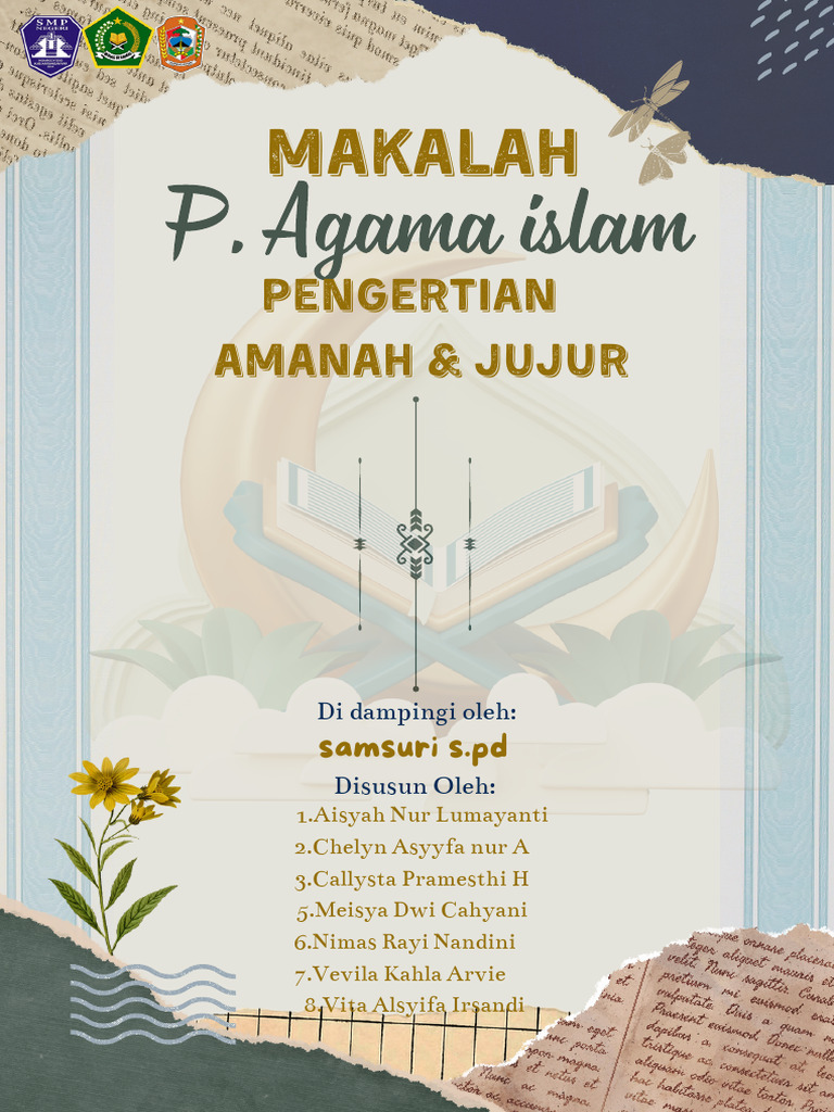 Biru Putih Pasir Vintage Estetik Cover Modul Pembelajaran Dokumen A4 ...