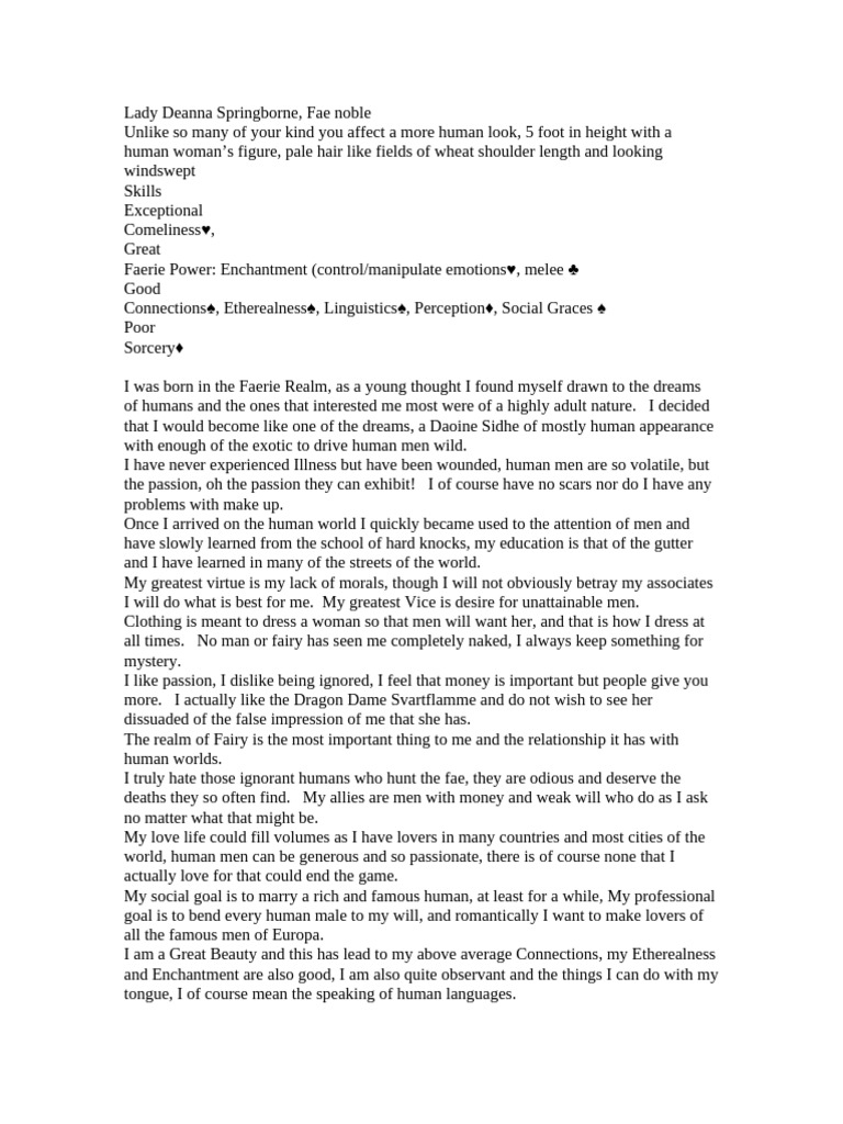Lady Springborne Wednesday | PDF | Fairies