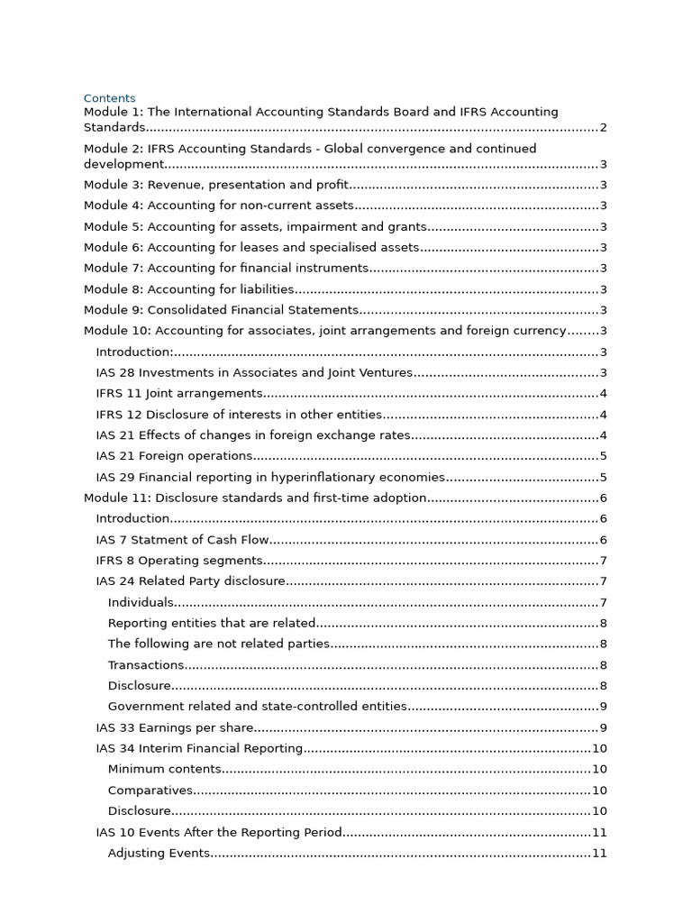 IFRS Accounting Standards Overview | PDF | International Financial ...