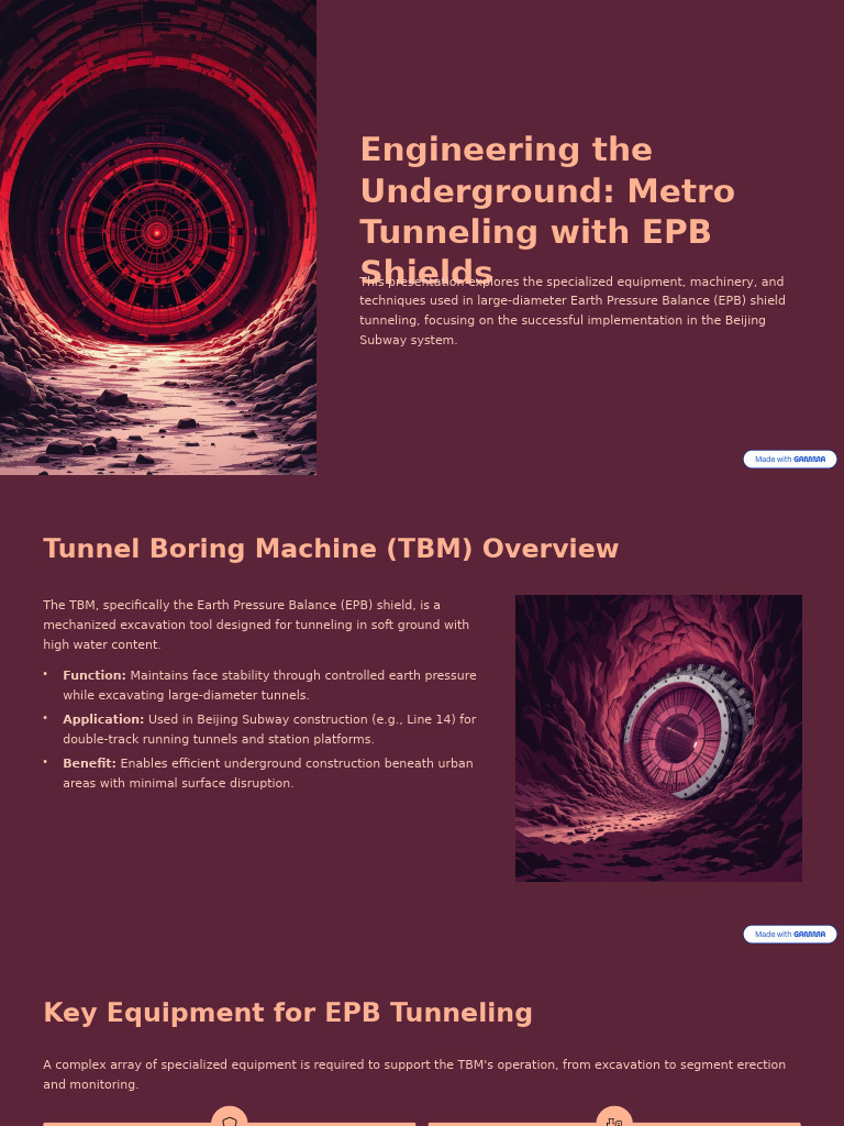 Engineering The Underground Metro Tunneling With EPB Shields | PDF ...