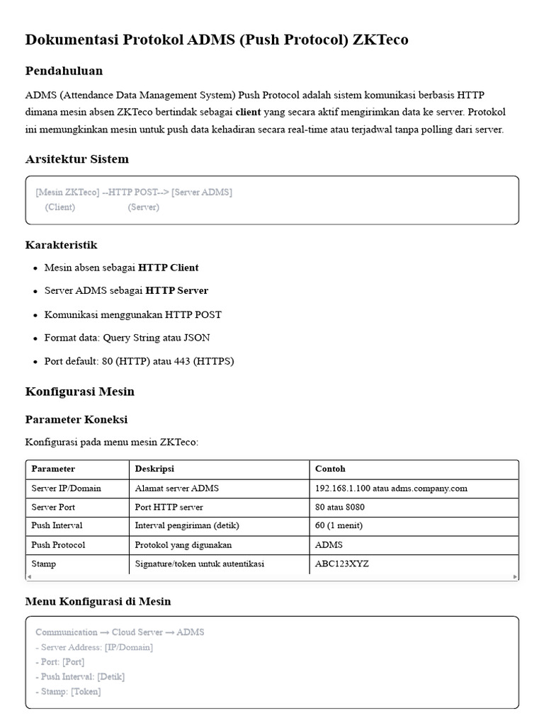 Dokumentasi Protokol ADMS ZKTeco | PDF | Information Technology ...