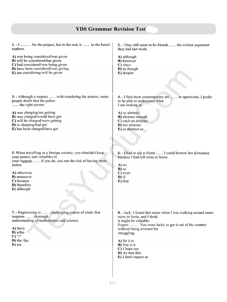 Grammar Revision | PDF
