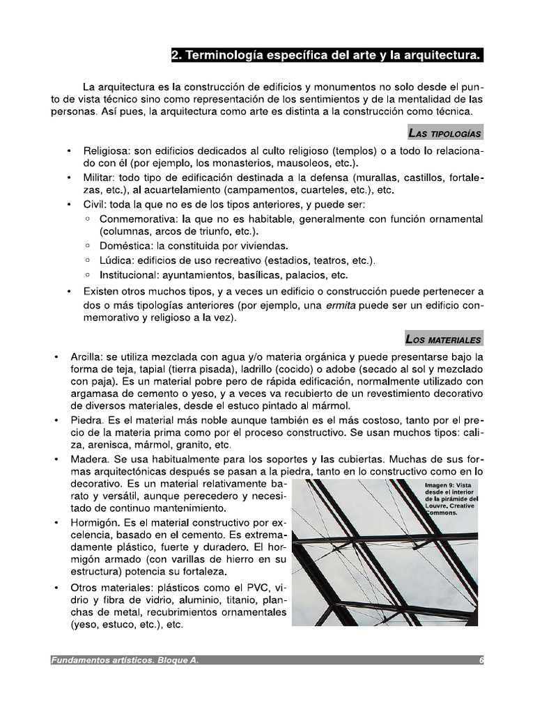 Terminología Específica Del Arte y La Arquitectura. | PDF