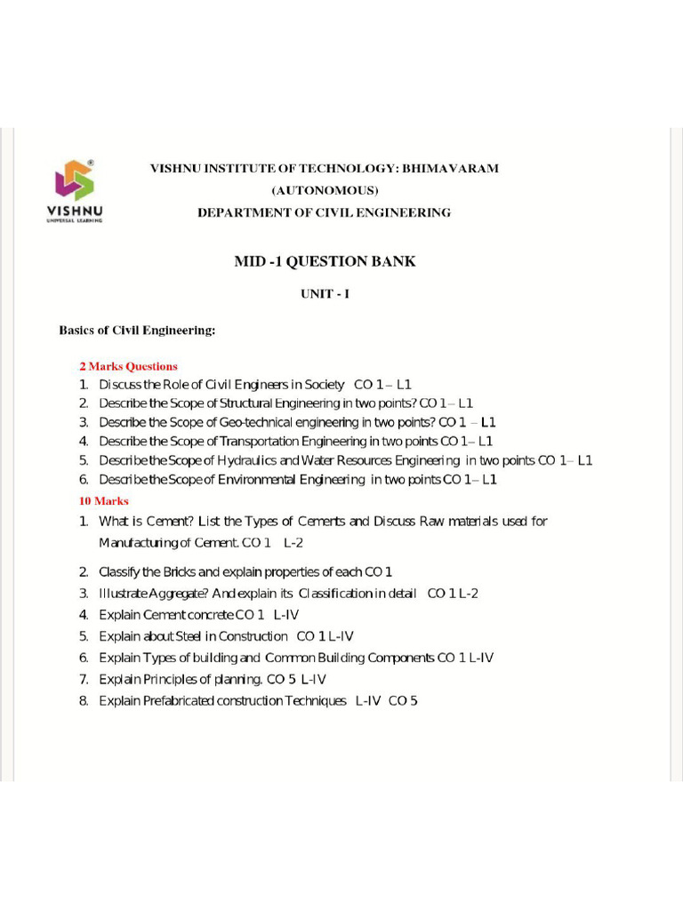 Bcme Question Bank | PDF