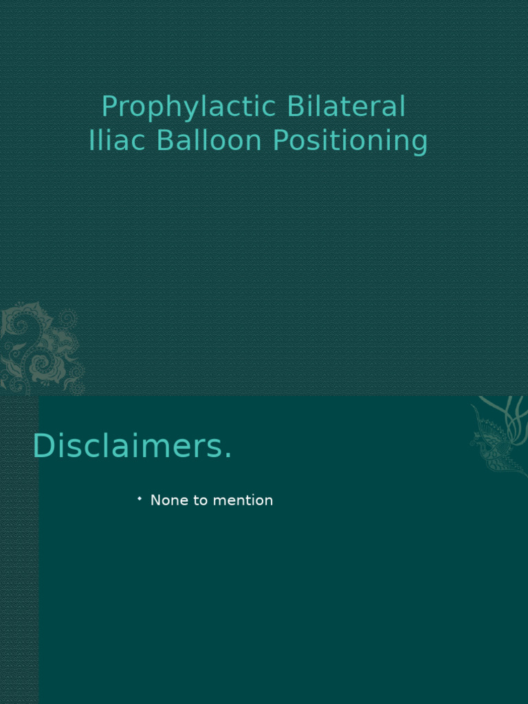 Bilateral Iliac Balloon Positioning Guide | PDF | Uterus | Obstetrics