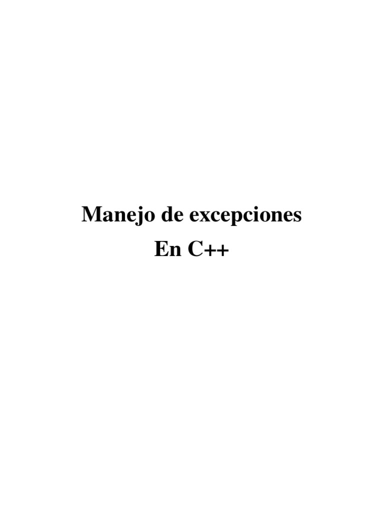 Manejo de Excepciones en C++ | PDF | C ++ | Puntero (Programación de computadora)