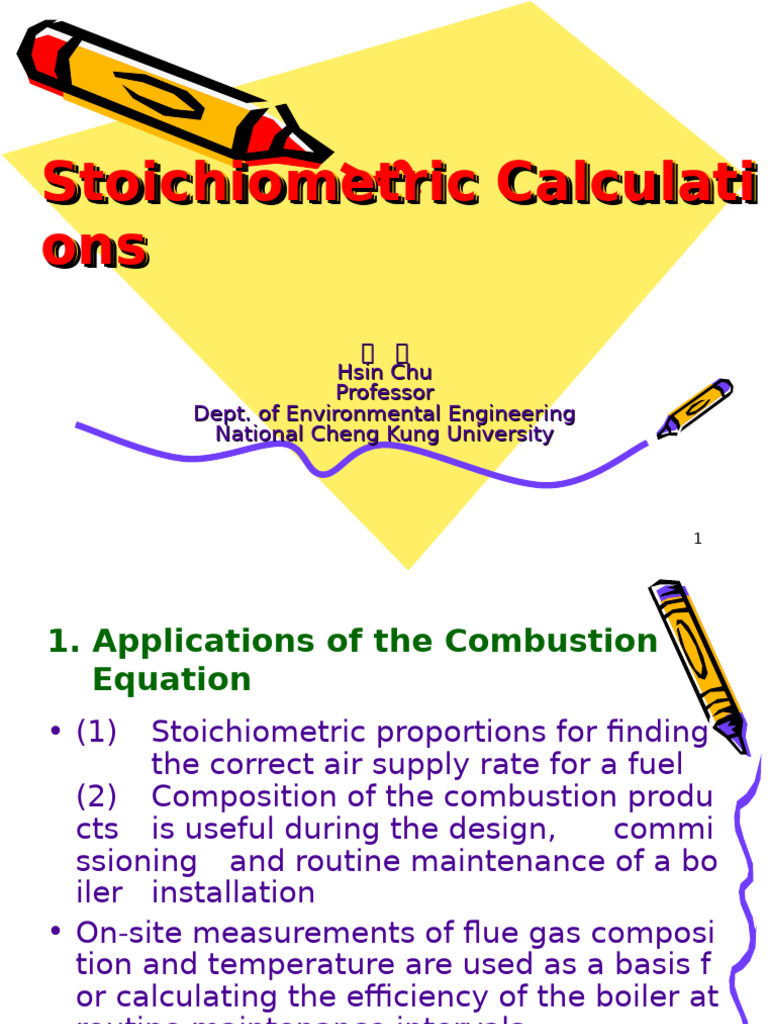 02-Stoichiometric Calculations | PDF | Combustion | Carbon Dioxide